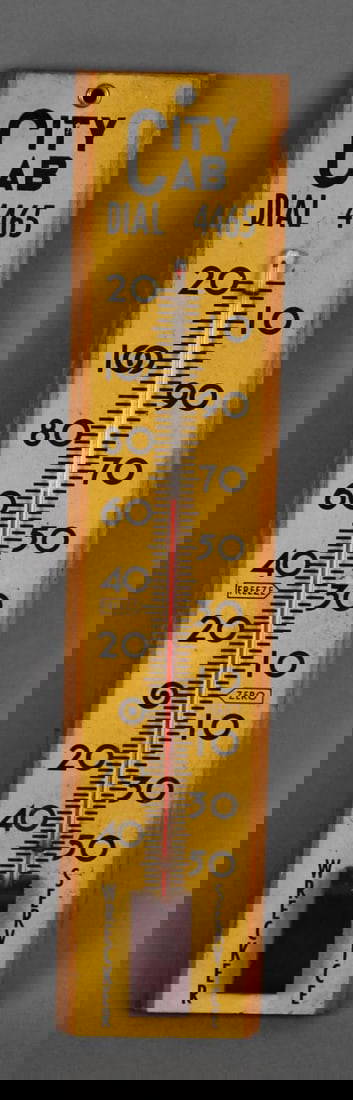 City Cab Taxi & Wrecker Service Wooden Thermometer (tac) Auction