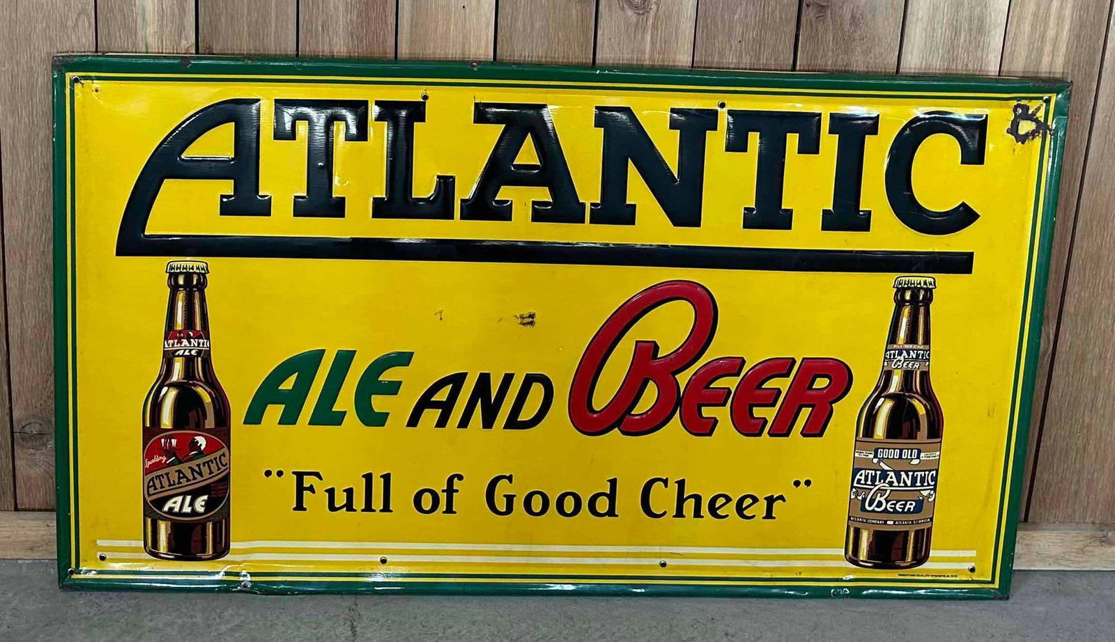 Atlantic Beer W/ Bottles Metal Tavern Sign (tac) Auction
