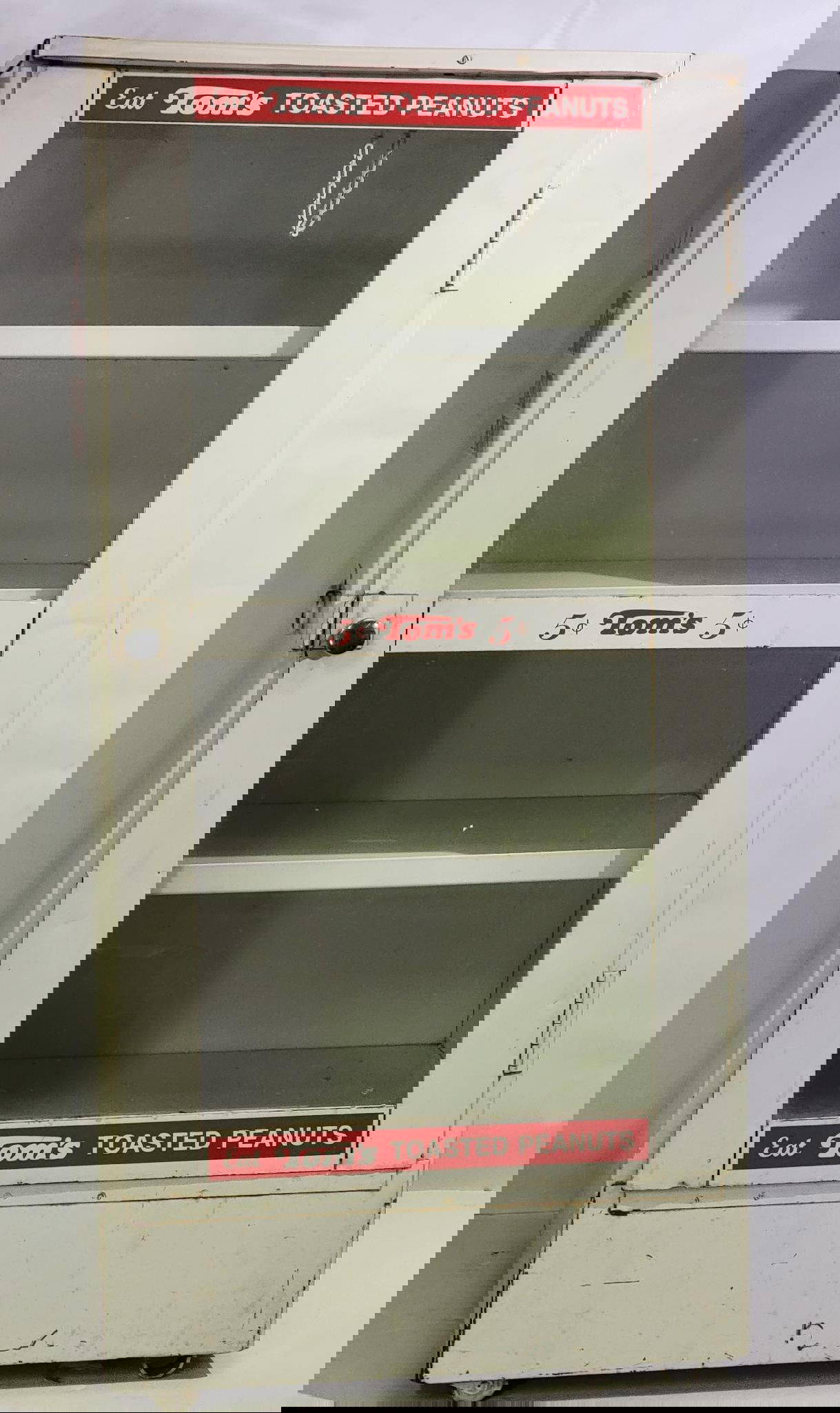 Eat Tom's Toasted Peanuts Metal Display Cabinet Auction