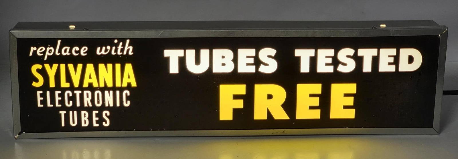 Replace With Sylvania Tubes "tubes Tested Free" Lighted Sign - Jul 27 ...