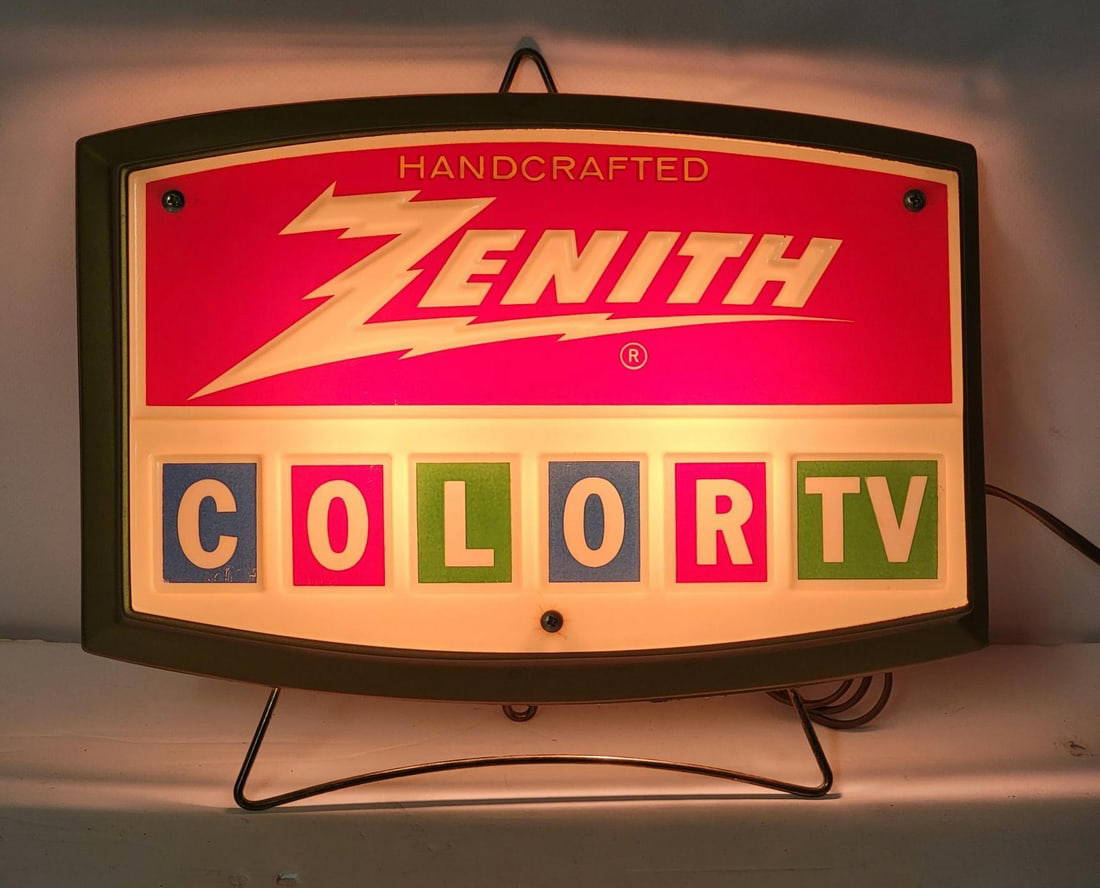 Handcrafted Zenith Color Tv Plastic Lighted Sign - Jul 27, 2025 ...