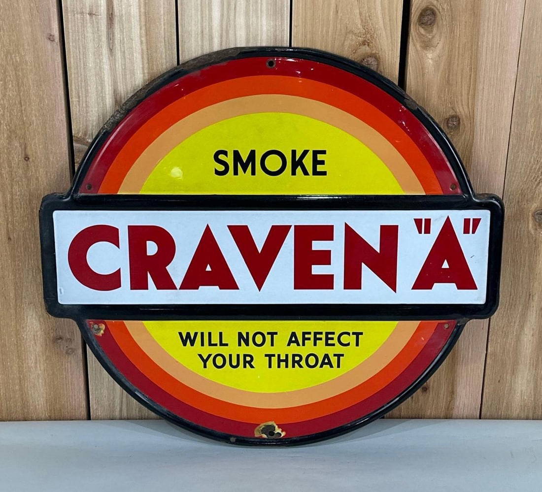 Smoke Craven "a" Porcelain Sign (tac) Auction
