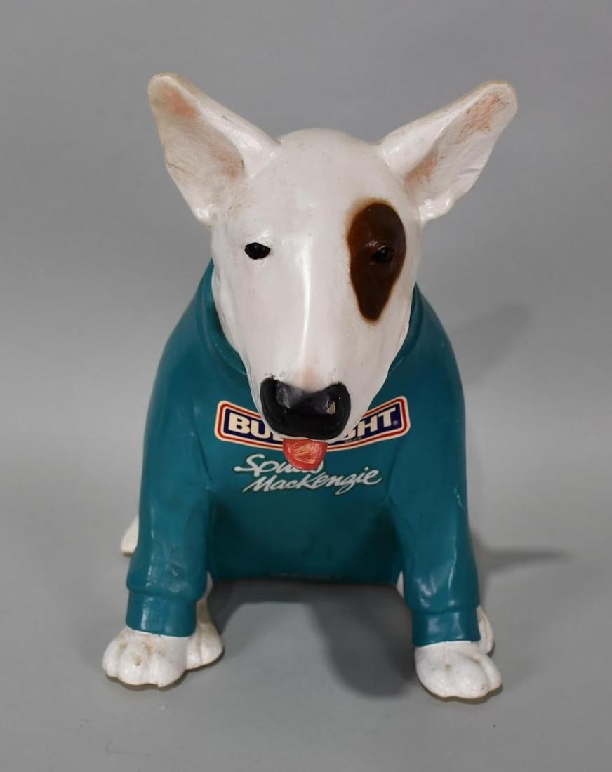 Bud Light "spuds Mackenzie" Dog Statue Auction