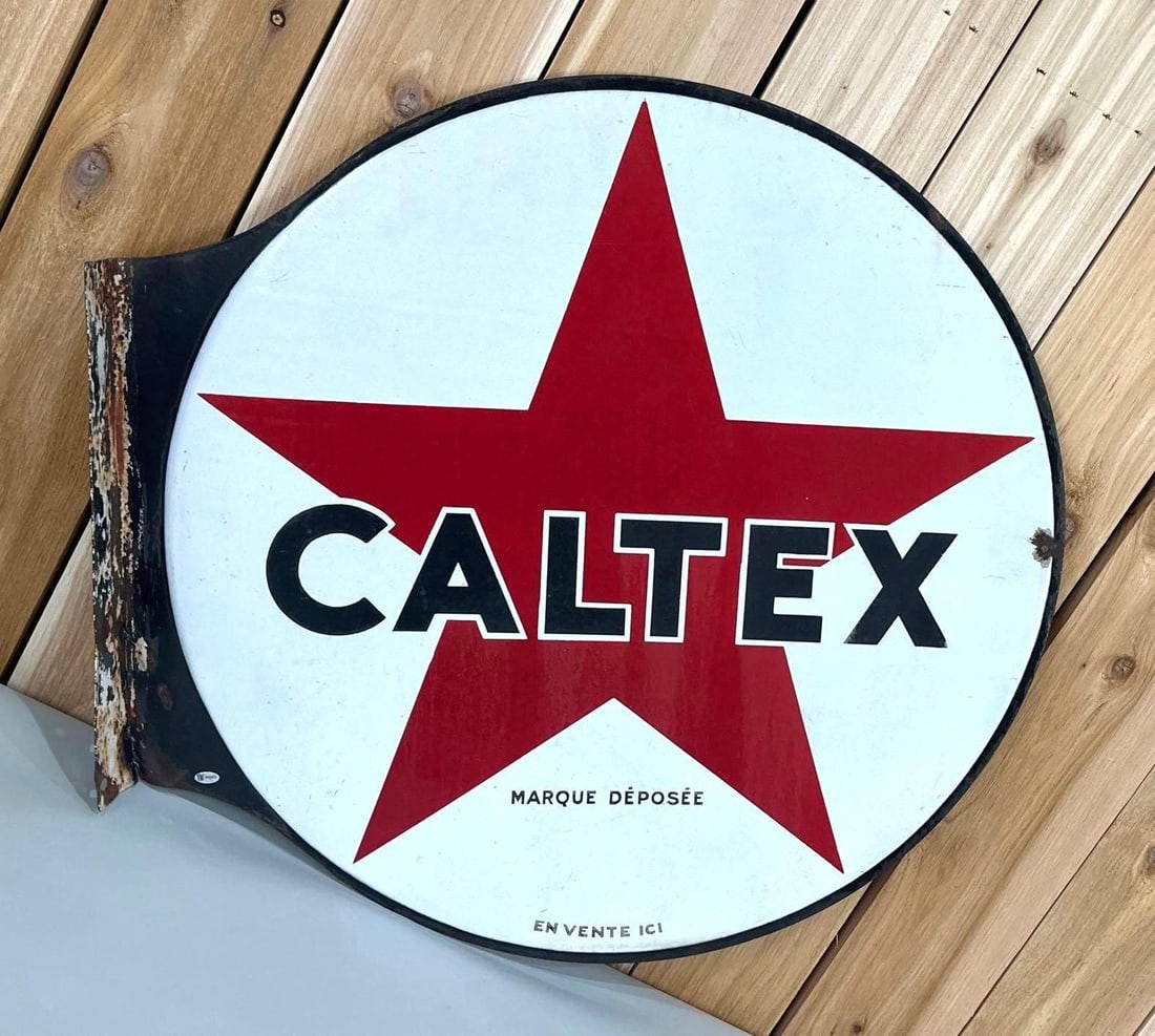 Caltex Star Logo Porcelain Flange Sign (tac) Auction