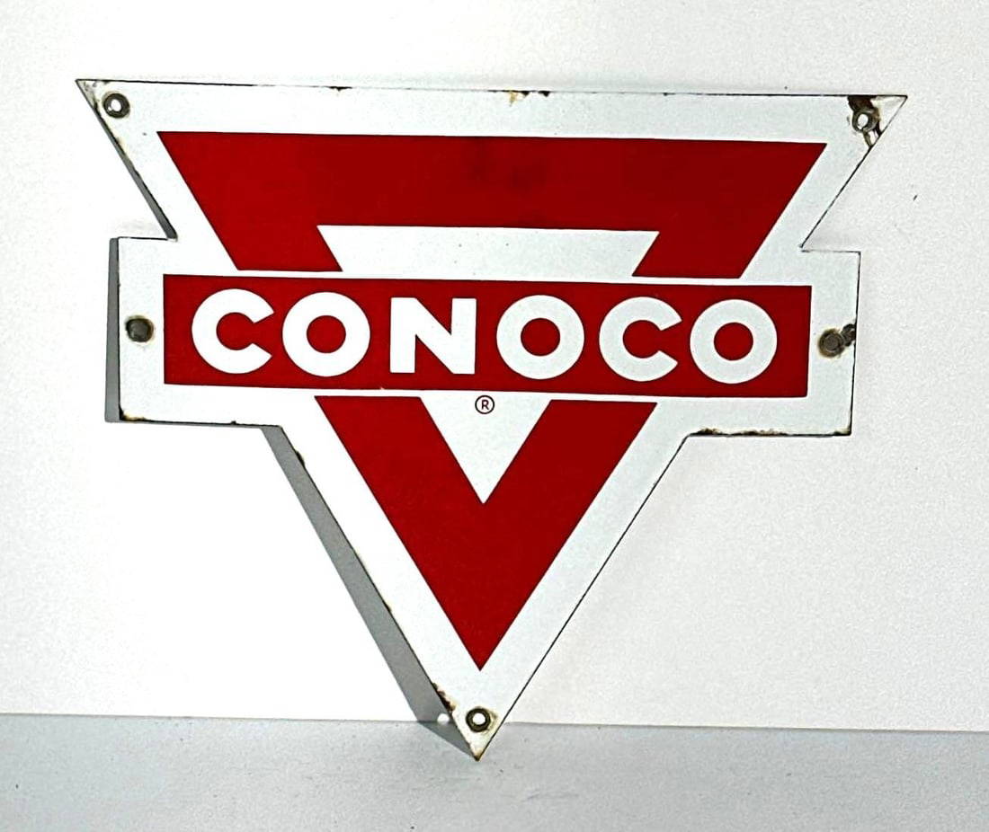 Conoco (oil Rack) Porcelain Sign Auction