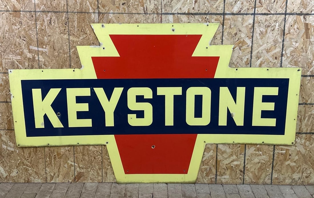 Keystone (gasoline) Logo Porcelain Identification Sign Auction