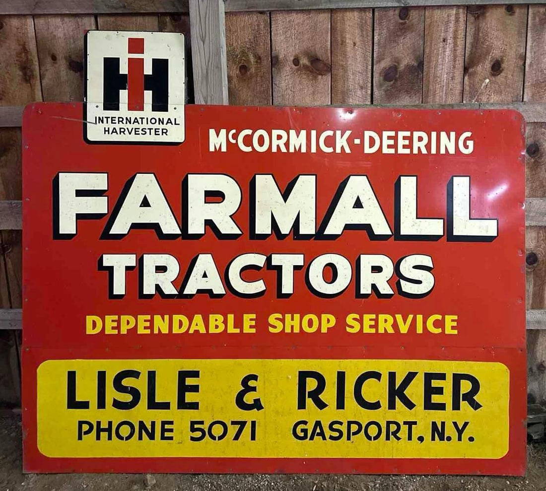 Ih Farmall Tractors Metal Sign Auction