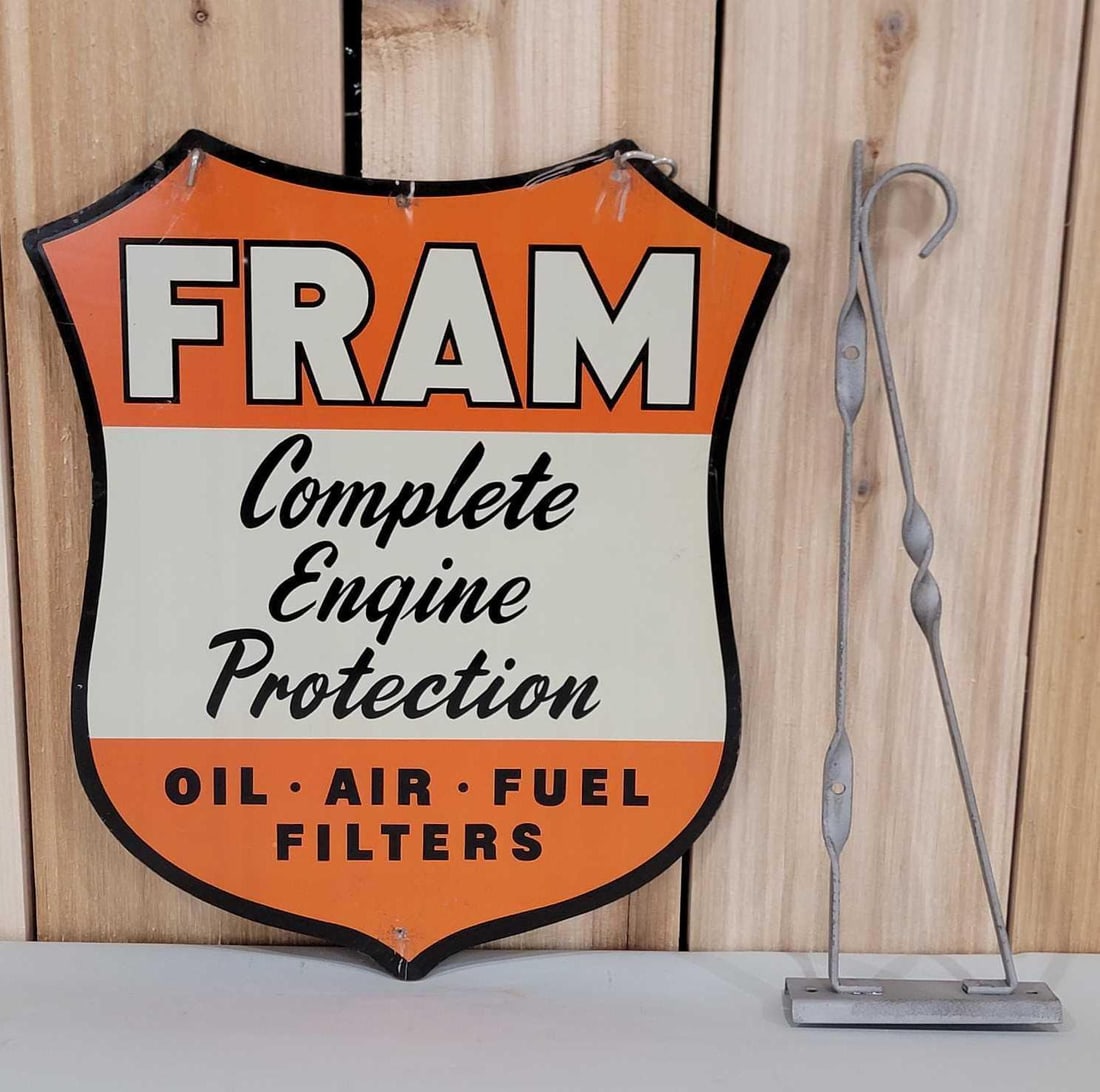 Fram "how's Your Oil Filter?" W/dip Stick Image Metal Sign (tac) Auction