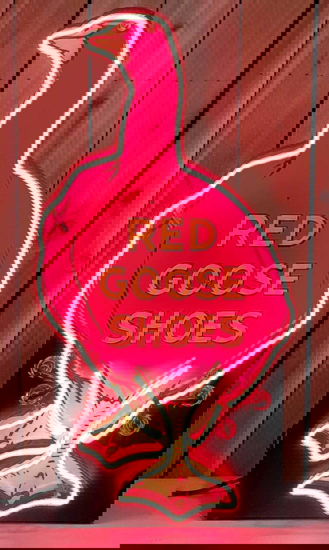 Red Goose Shoes Porcelain Neon Sign (tac) Auction