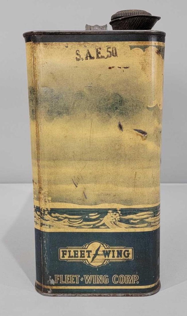 Zepplin Motor Oil W/image Two-gallon Metal Rectangle Can Auction