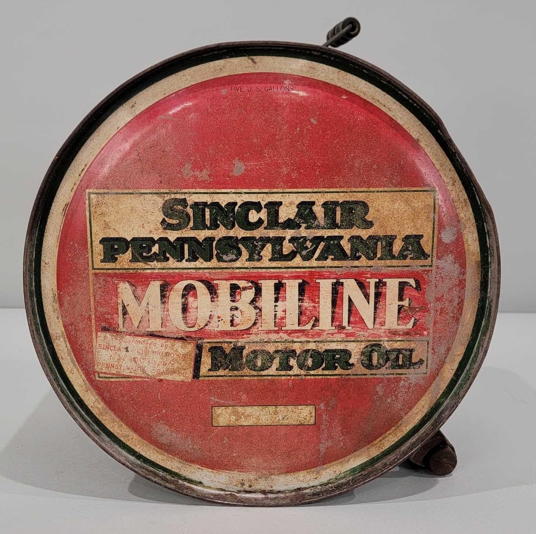 Sinclair Mobiline Motor Oil Five Gallon Rocker Can Auction
