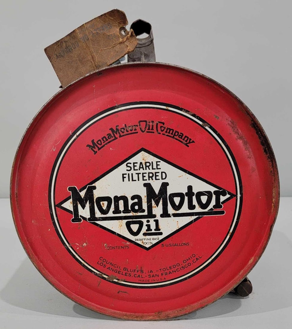 Mona Motor Oil Five Gallon Rocker Can Auction