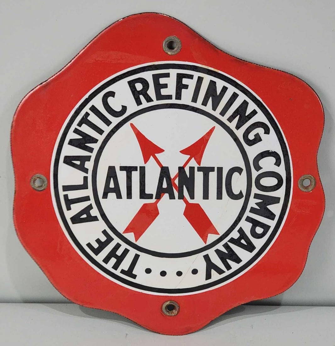 Atlantic Refining Co. Fried Egg Porcelain Pump Sign (tac) Auction