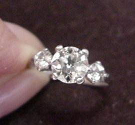 Diamond And Platinum Cast Engagement Ring