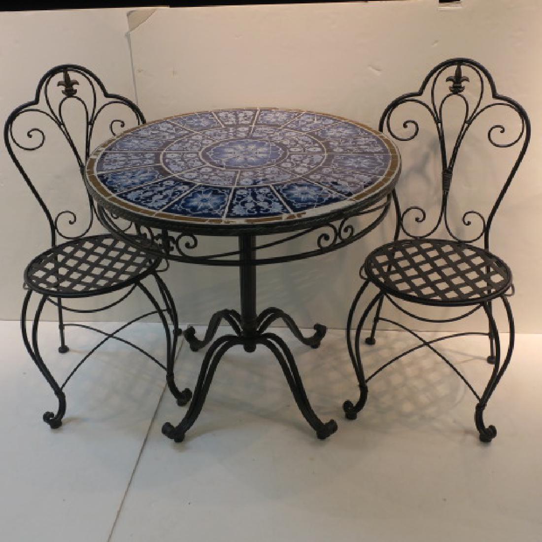 Wrought Iron and Tile Patio Bistro Set: - Jun 25, 2017 | Phoebus ...