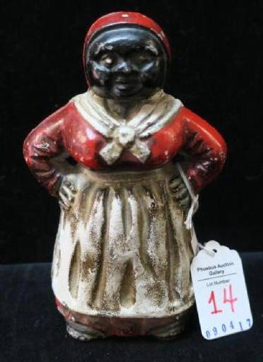 Vintage Cast Iron Mammy Bank By Hubley: