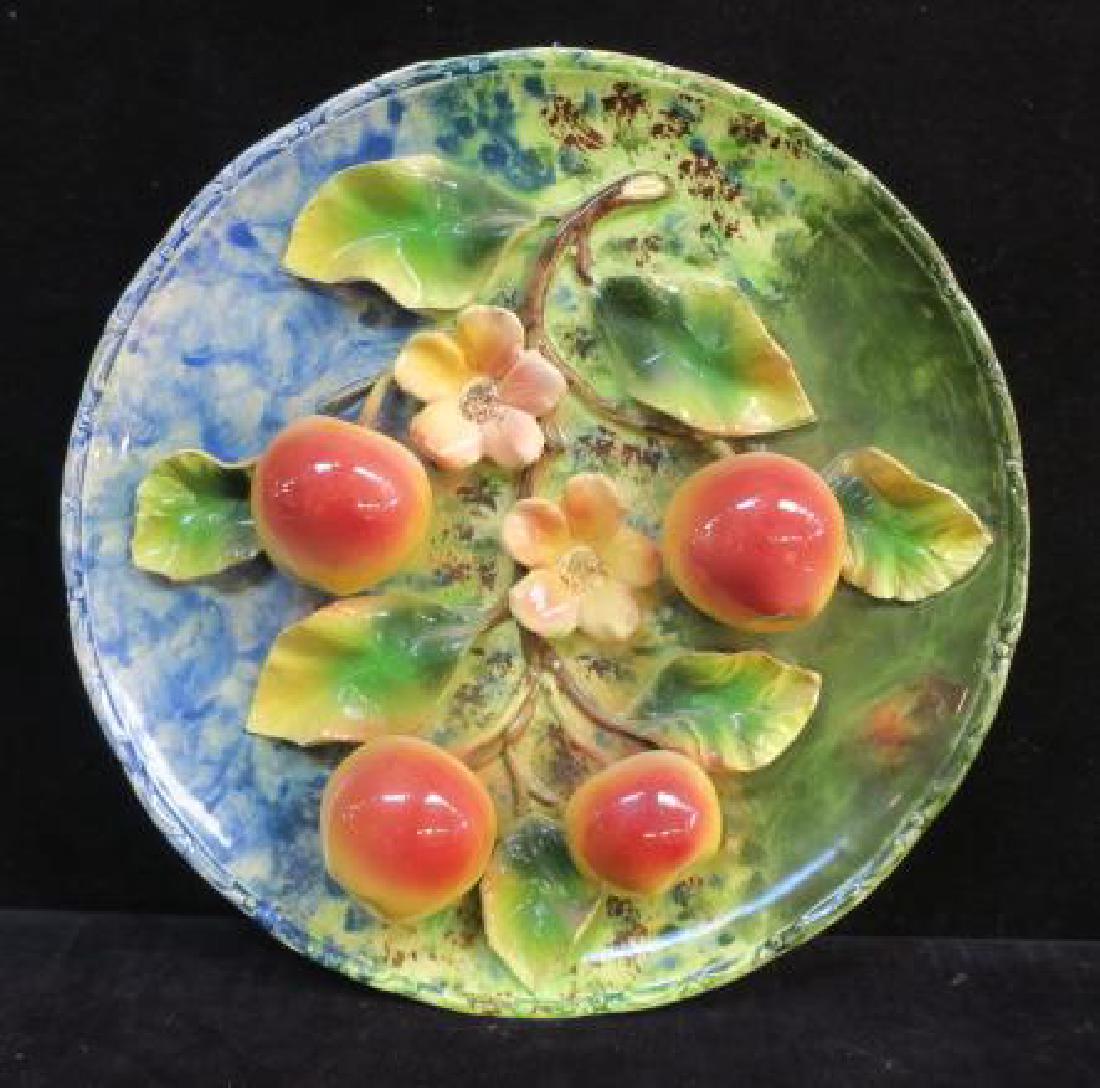 Antique Palissy Majolica Fruit Plate: