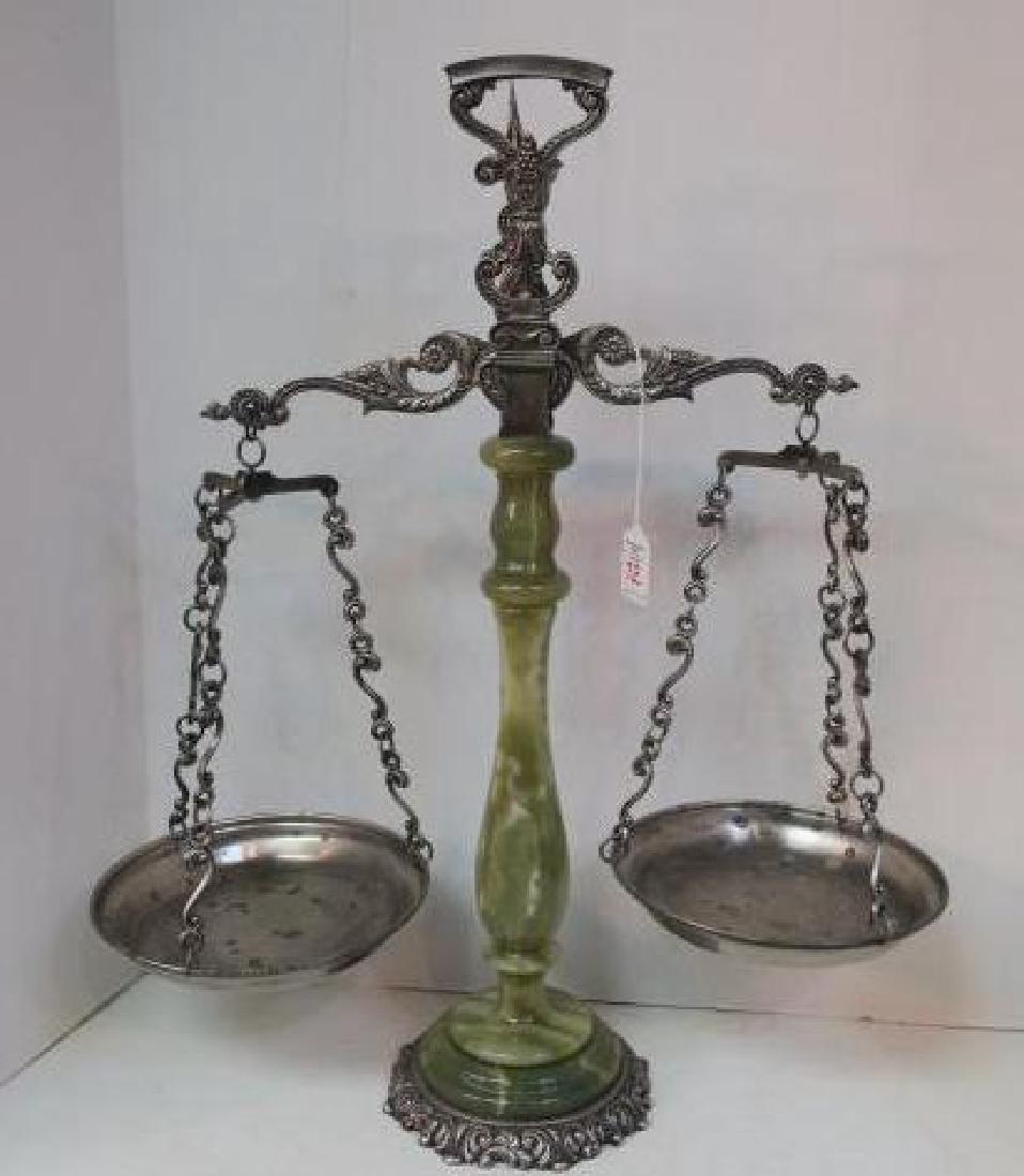 JIM Double Pan Balance Scale with Alabaster Stem: