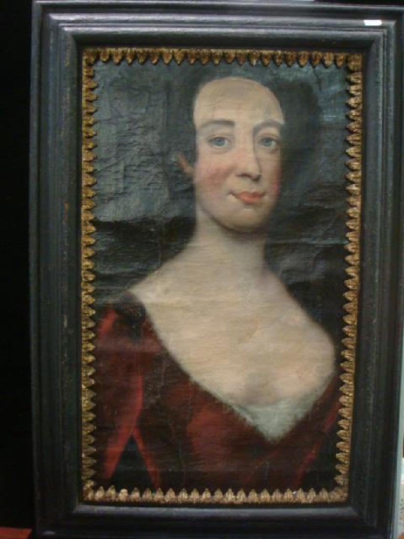 19th C. Limner Portrait of Female: