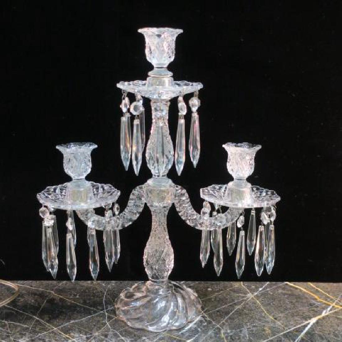 Elegant DUNCAN MILLER Sandwich Glass Candelabra: