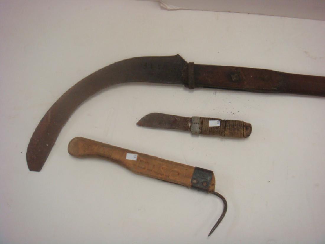 Early American Whaling Tools Incl Flensing Knife: