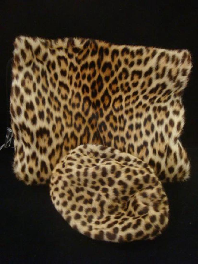 Vintage Leopard Skin Muff and Beret: