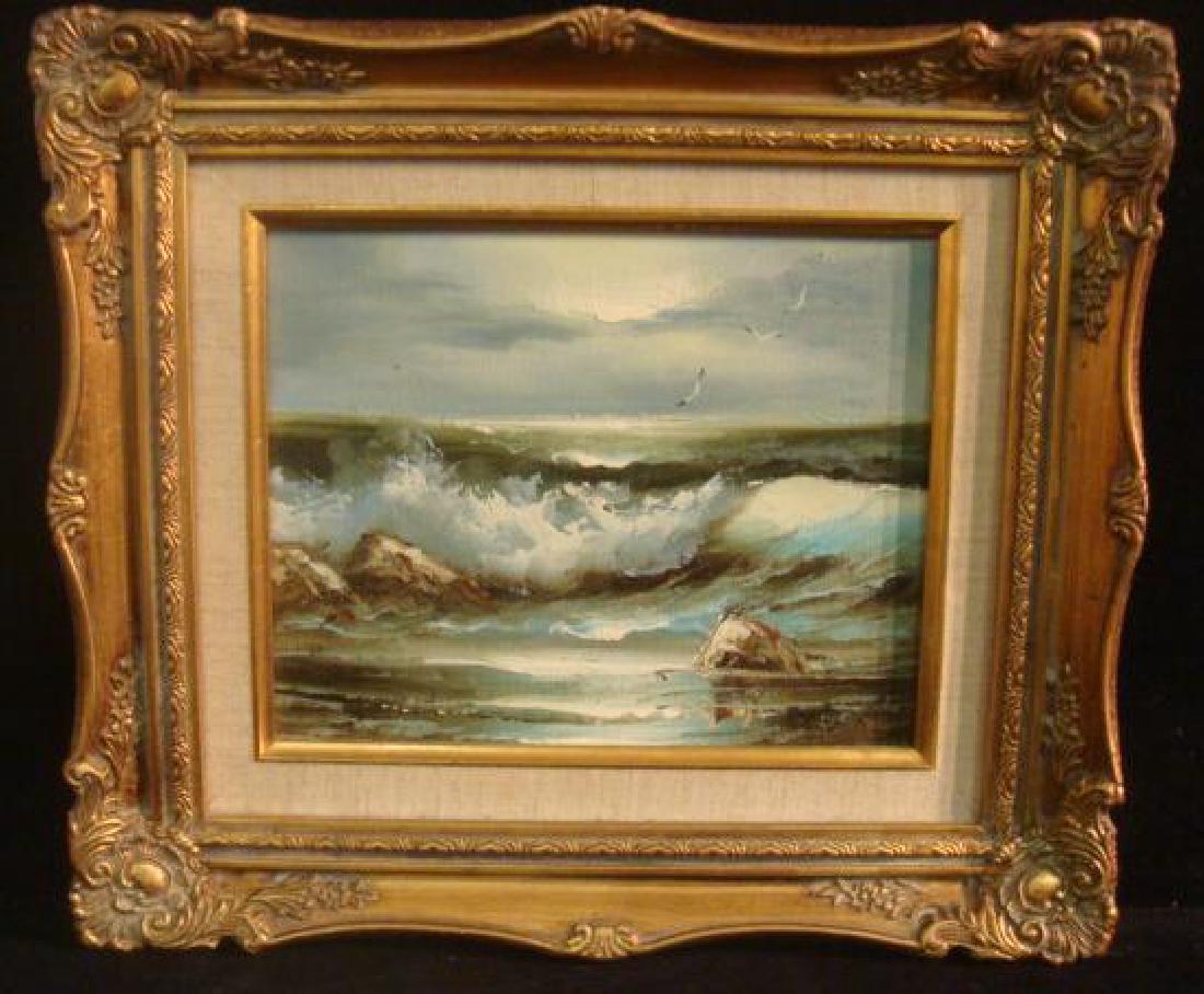 Seascape Oil on Canvas Signed SANDLER: