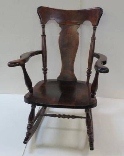 Splat Back Rocking Chair With Arms: