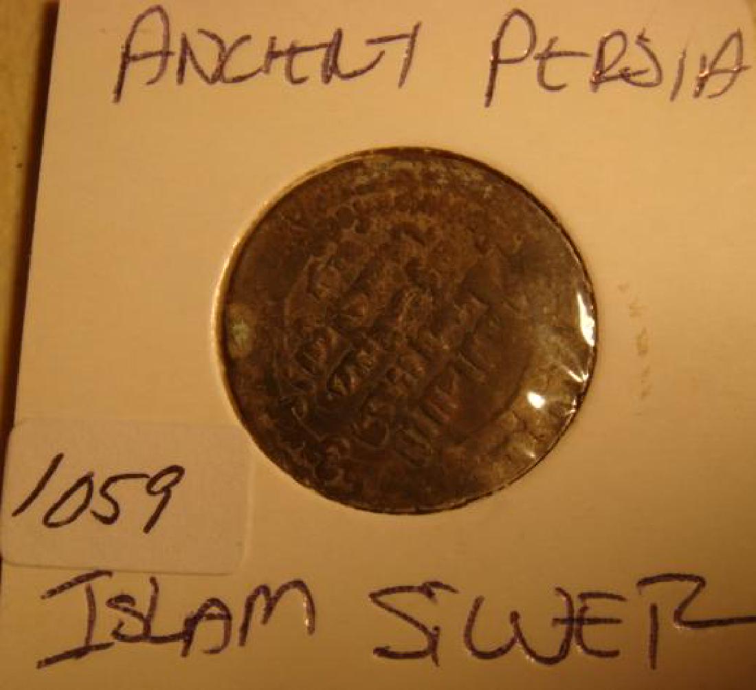 ANCIENT PERSIAN SILVER COIN with DETAILED LETTERING: