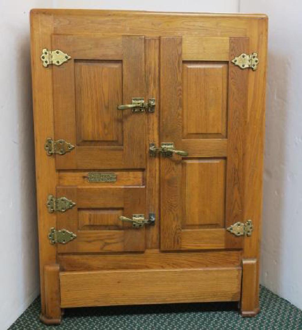 L H MACE Co. Puritan Oak Ice Box: