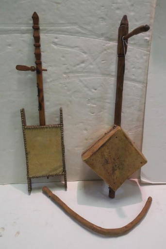 Two Primitive Ethiopian Masenqo Musical Instruments: