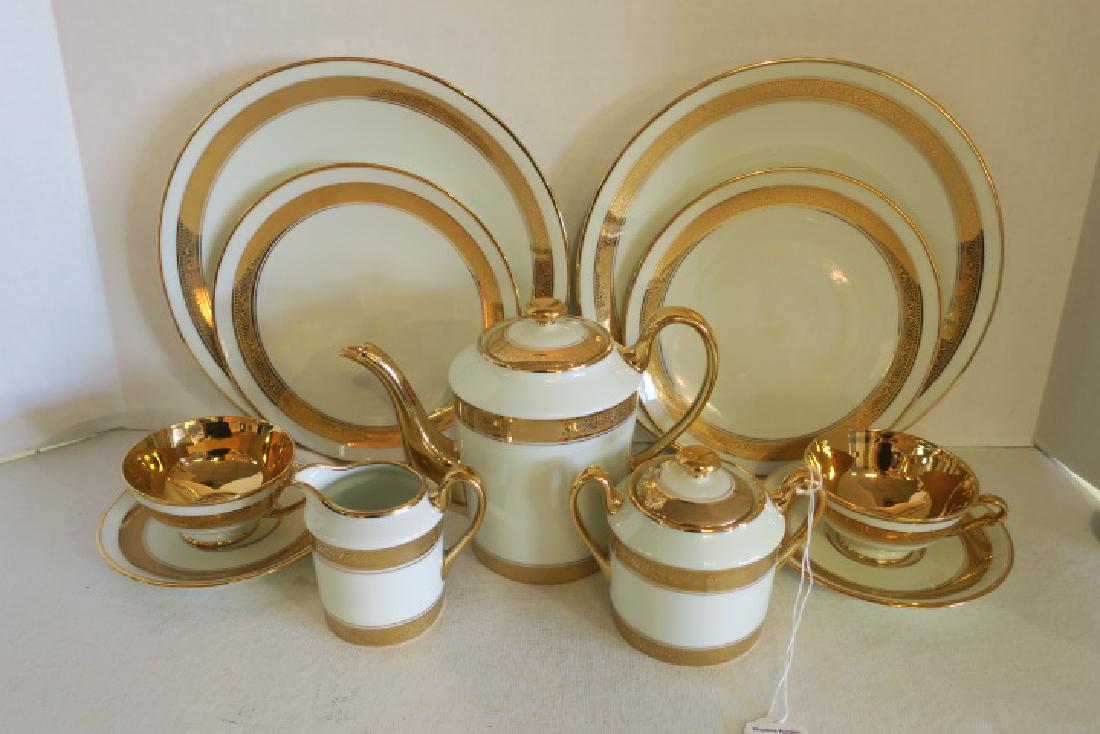 LIMOGES "Legle Porcelain d'Art" Tea Set for Two:
