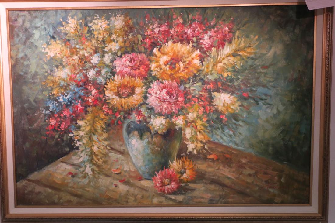 Impressionistic Floral Still Life Signed T. Denver: