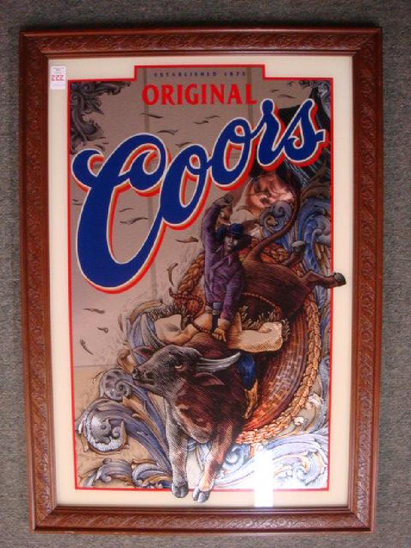 Coors "bull Rider" Rodeo Cowboy Bar Mirror: