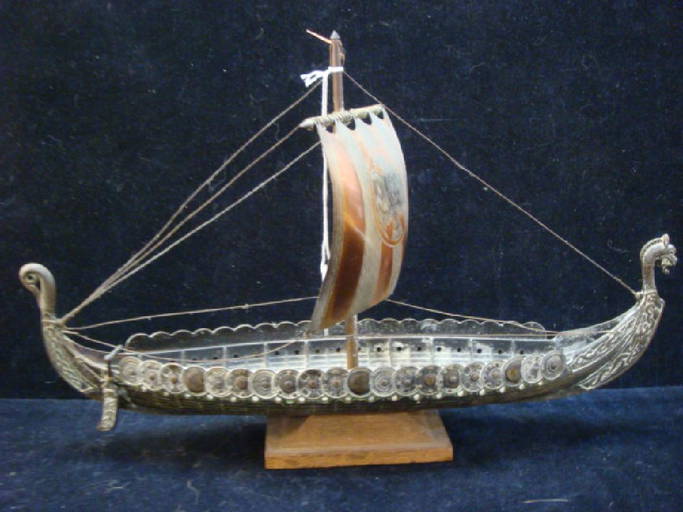 Vintage Bronze Metal Viking Ship Model: - Apr 28, 2019 | Phoebus ...