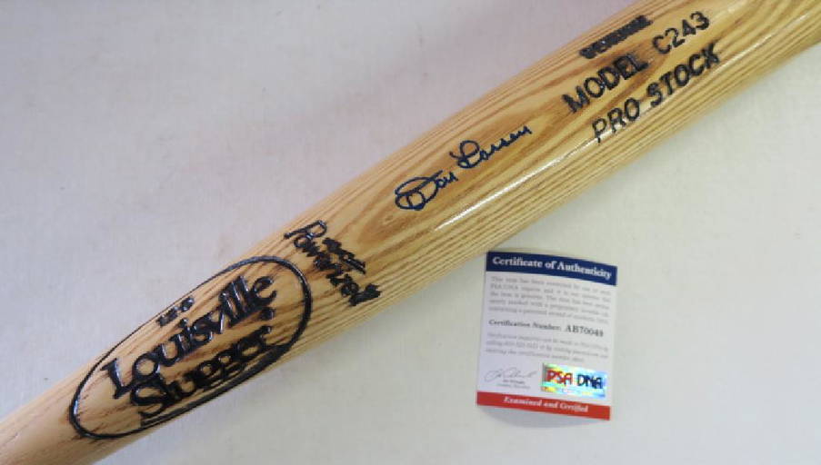 Don Larson Autographed Baseball Bat: