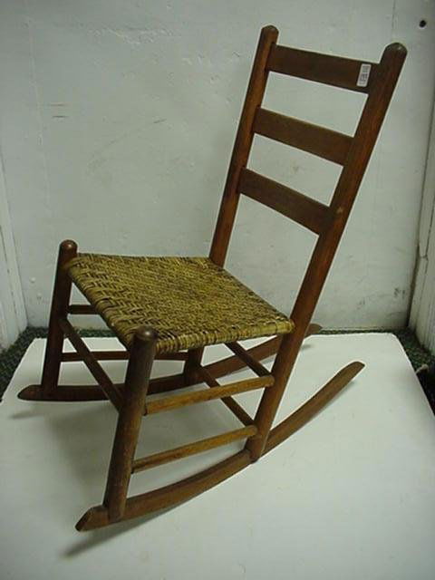 Woven Cane Seat, Ladder Back Rocking Chair