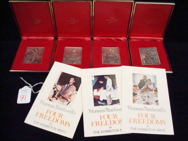 Hamilton Mint Silver Ingots Four Freedoms