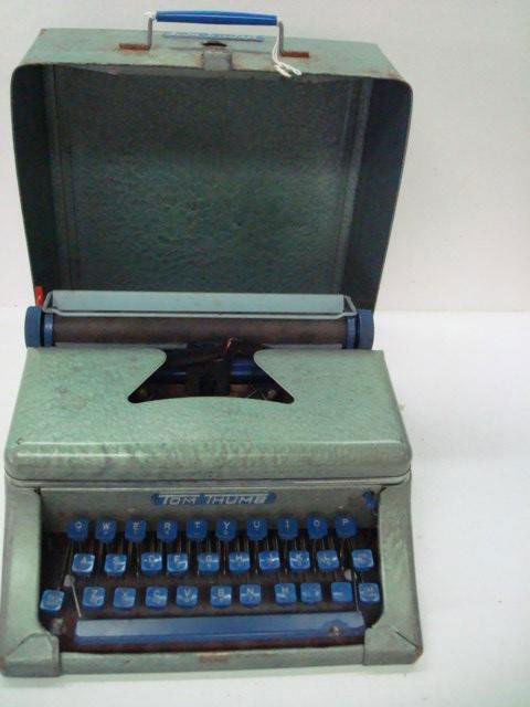 1156: TOM THUMB Toy Typewriter with Case: