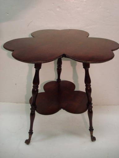 Mahogany Clover Leaf Shaped Side Table