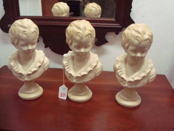 Three Alexander Backer Abco Hand Painted Plaster B