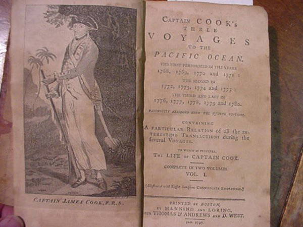 Antique Book, Captain Cook's 3 Voyages Vol 1