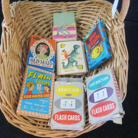 Seven 1960's Card Games, Old Maid, Rummy, Math: