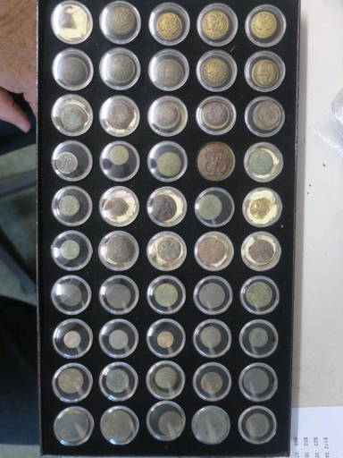 Fifty Dug Civil War Button Is Display Case: