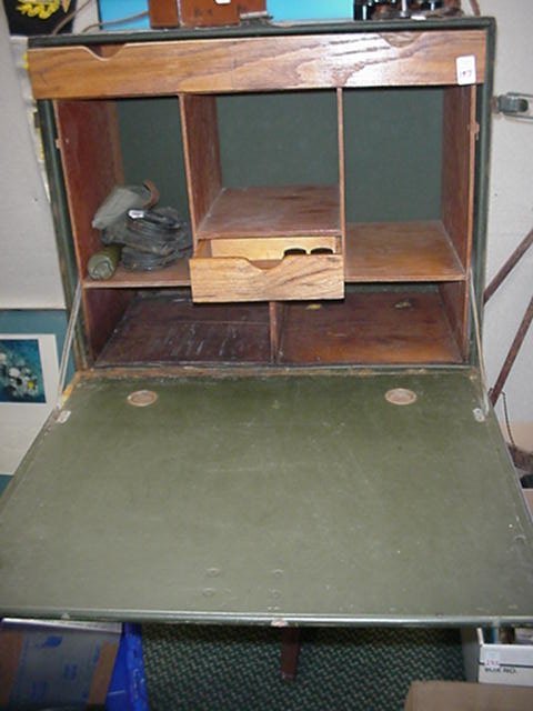 U.s. Army Field Desk W/shelves And Drawe