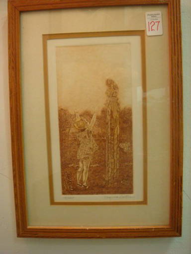 Signed Numbered Virginia Curtin Sepia Etching