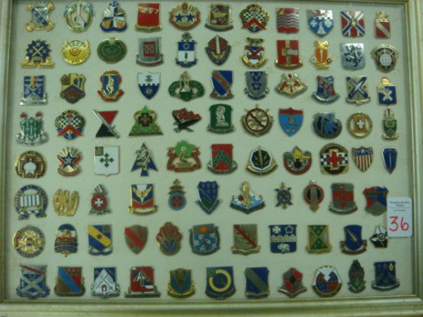 36: 88 US ARMY Unit Crests in Frame: