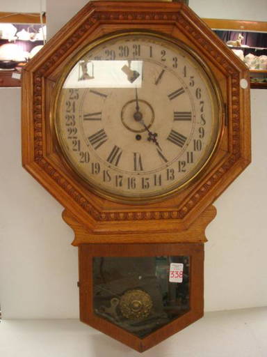 Gilbert "admiral" Oak Case Octagonal Wall Clock