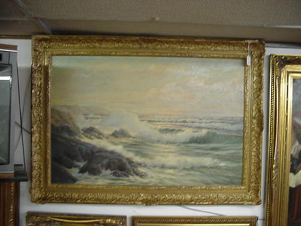 1215: ARTHUR E BRACY 19thC CAPRICIOUS SEA Oil on Canvas