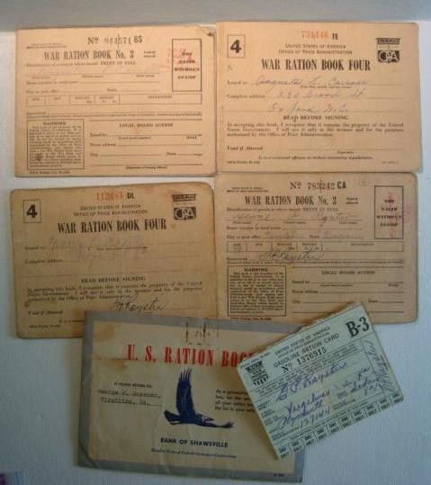 206: Collection of World War II Ration Cards: